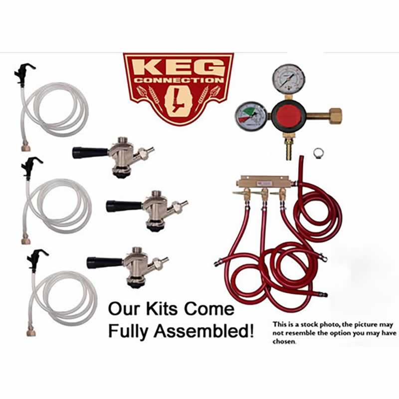 3-Faucet Basic Commercial Beer Dispensing Kit | Reliable Multi-Keg Setup