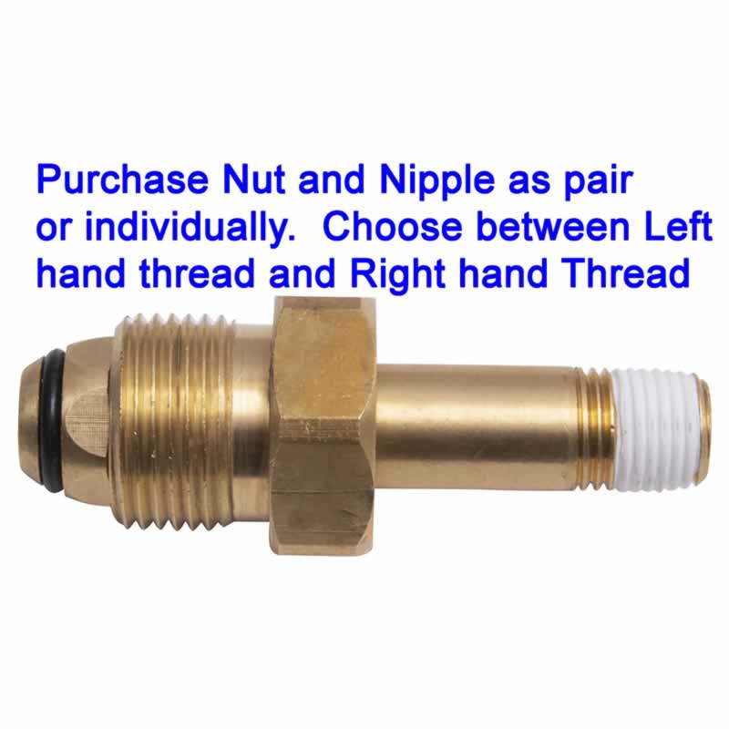 Nitrogen Regulator Nipple and Nut