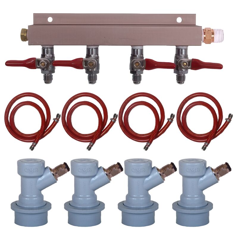 4-Way Gas Manifold Extension Kit | Expand Your Kegerator Setup